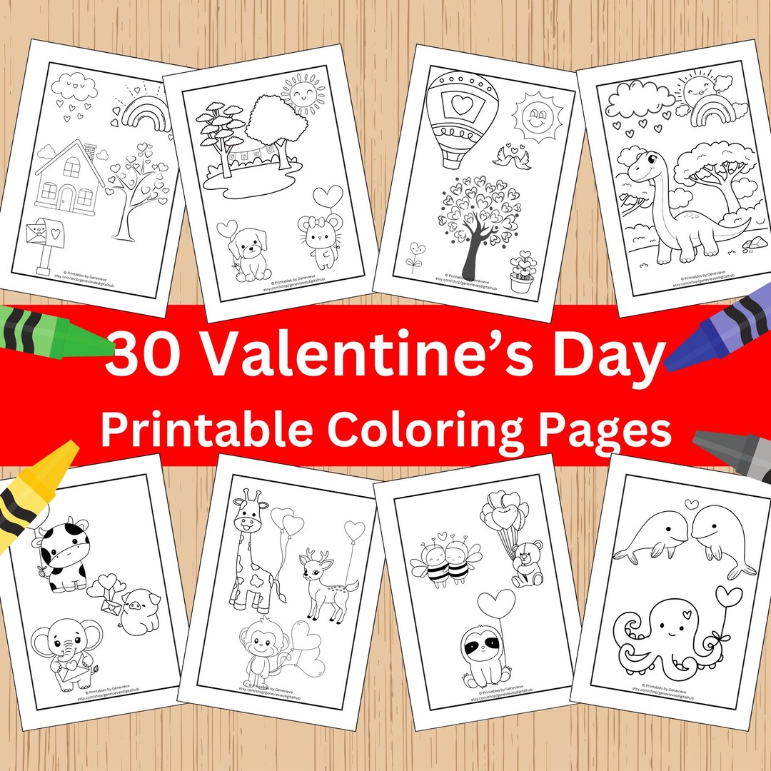 30 Valentine's Day Coloring Pages for Kids, Toddlers, Preschoolers, Pre ...