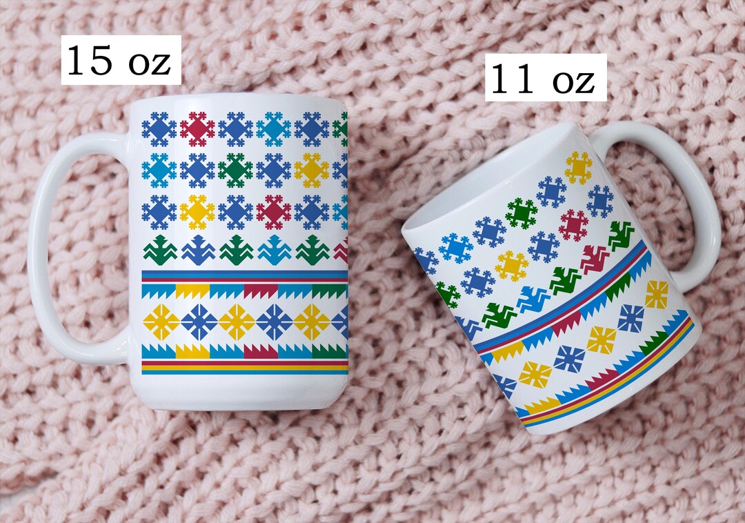 Iu Mien Embroidery Design Coffee Mug | 11oz 15oz | Red Blue Green ...