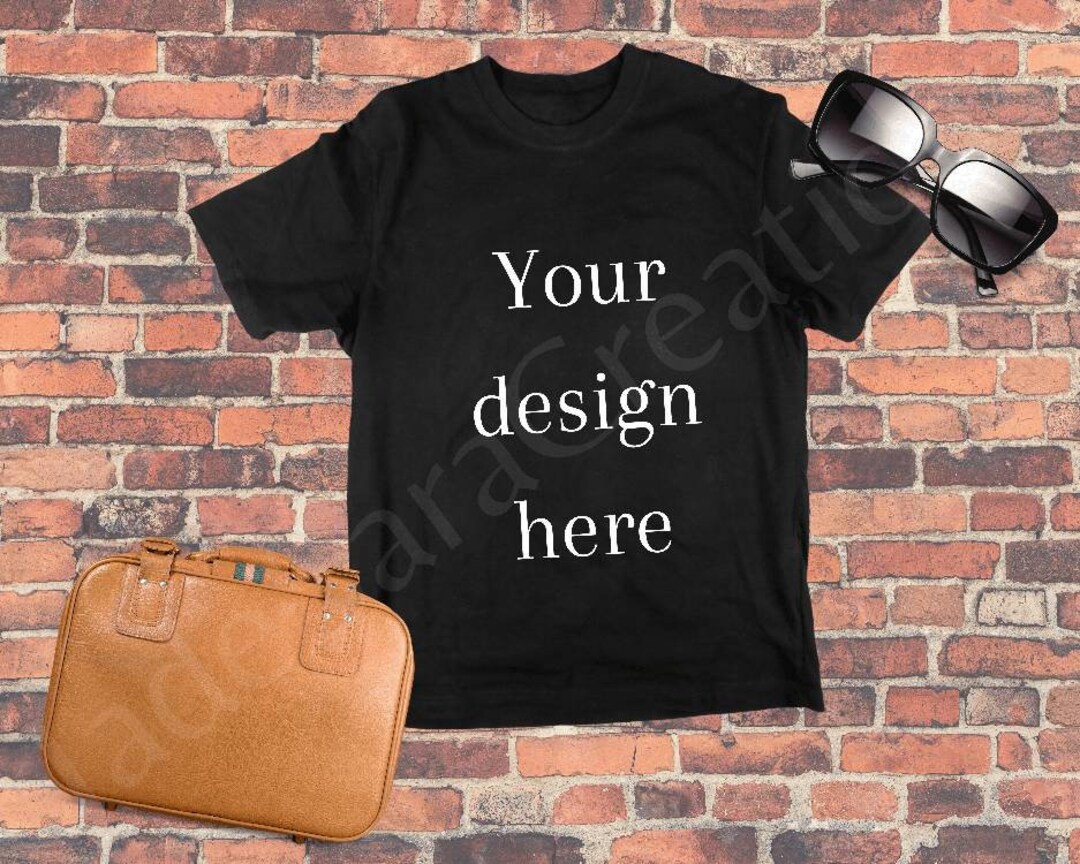 Digital Mockup, Product Backdrop, Photo Mockup, Product Mockup, Black T ...