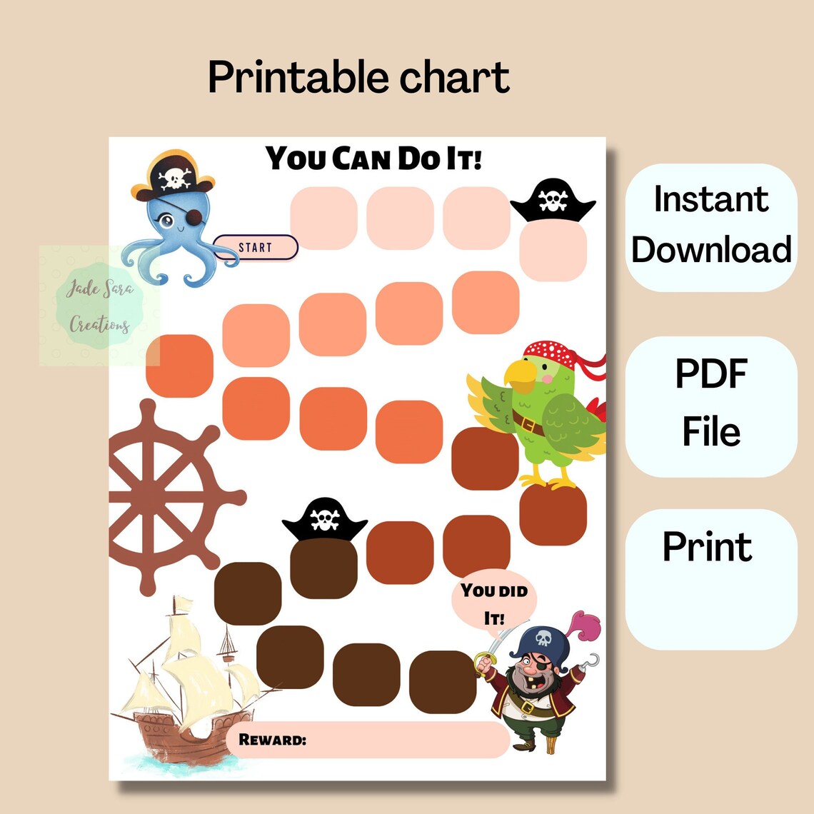 Reward Chart, Chore Chart, Checklist for Kids, Responsibility Chart ...