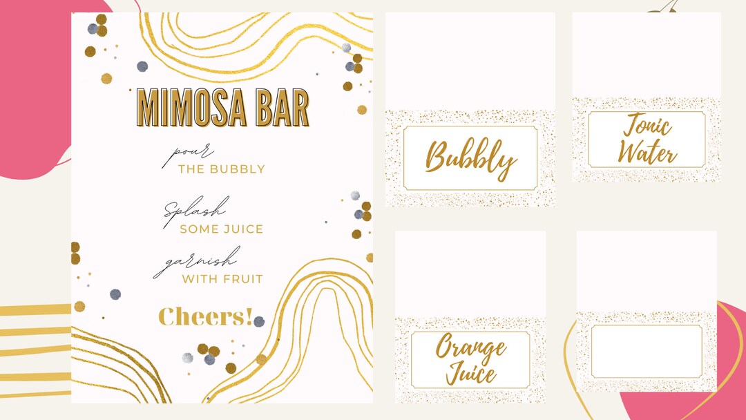 Printable Mimosa Bar Sign and Labels for Drinks - Etsy