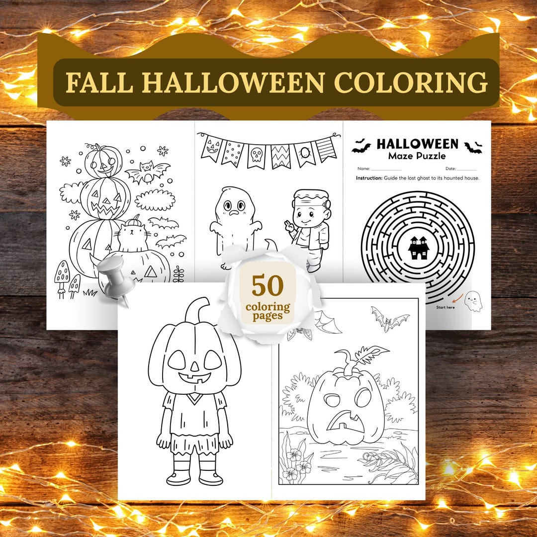 Spooky Season Coloring Bundle: 50 Printable Fall Pages, Instant ...