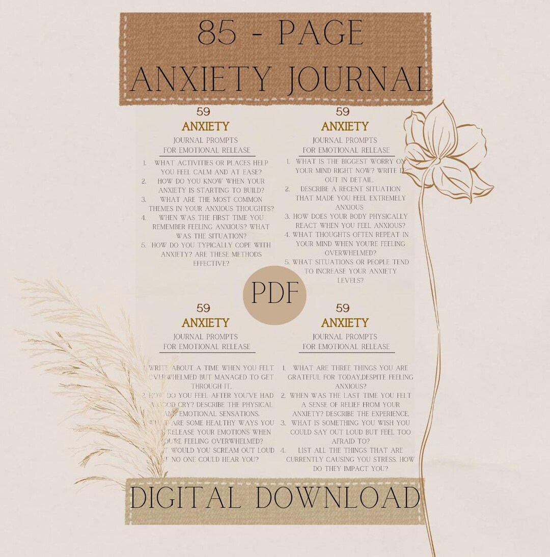 Anxiety Journal | Printable Mental Health Journal | Self-care Planner ...