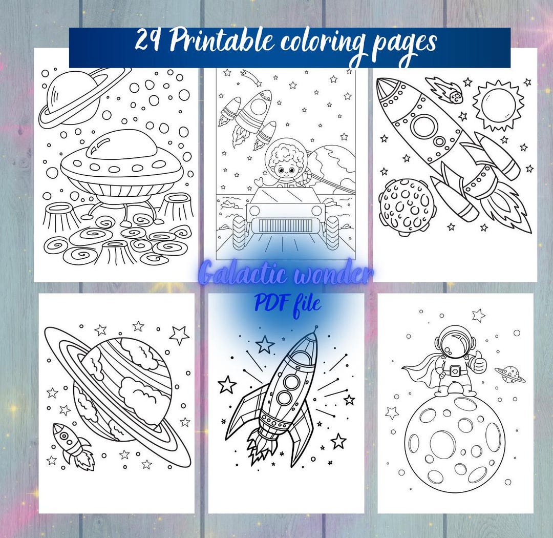 Cosmos Coloring Book: 29 Space Adventure Pages (digital Download) - Etsy