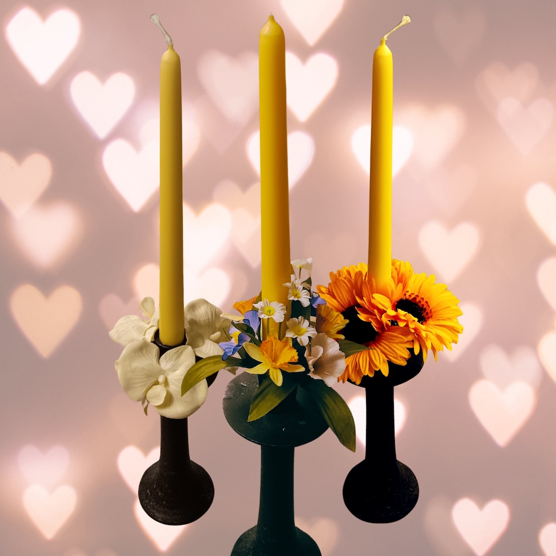 Glorious Floral Silk Taper Candle Rings, Variety of Vintage Candle ...
