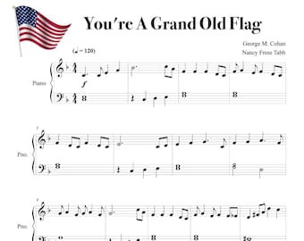 You're A Grand Old Flag - Vocal Solo With Easy Piano Accompaniment - Etsy
