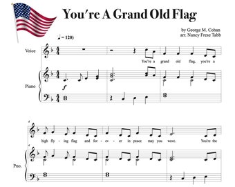 You're a Grand Old Flag - Piano Solo - Etsy