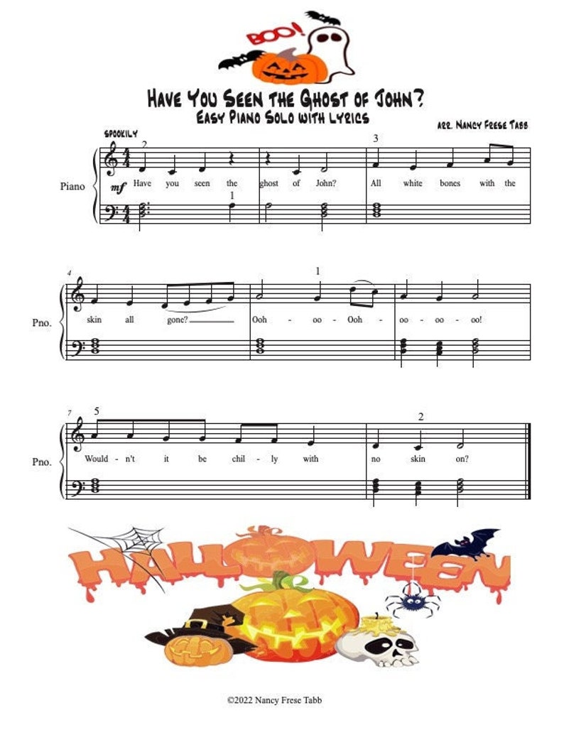 Have You Seen the Ghost of John? Arranged as an Easy Piano Solo With ...