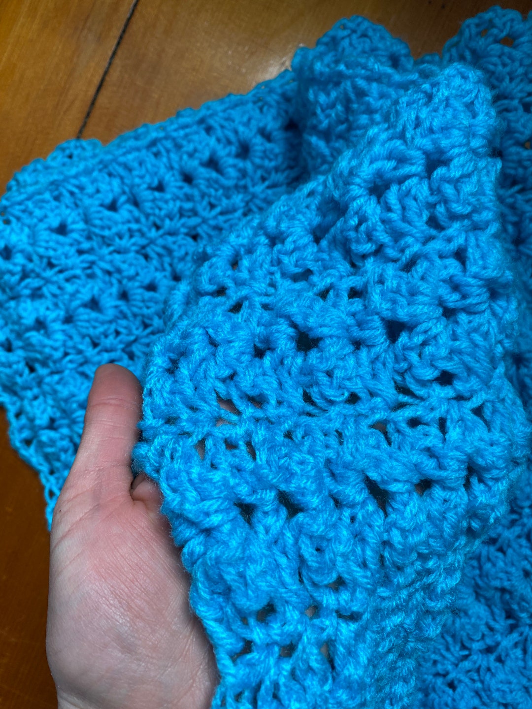Vintage Handmade Crocheted Afghan - Granny Core Blanket - 37" X 26 ...