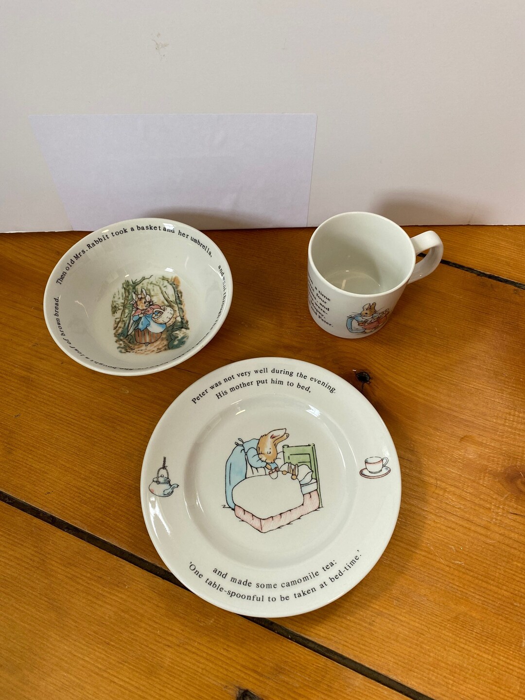 Peter Rabbit 3 Piece Nursery Set - Wedgewood China - Beatrix Potter - Etsy