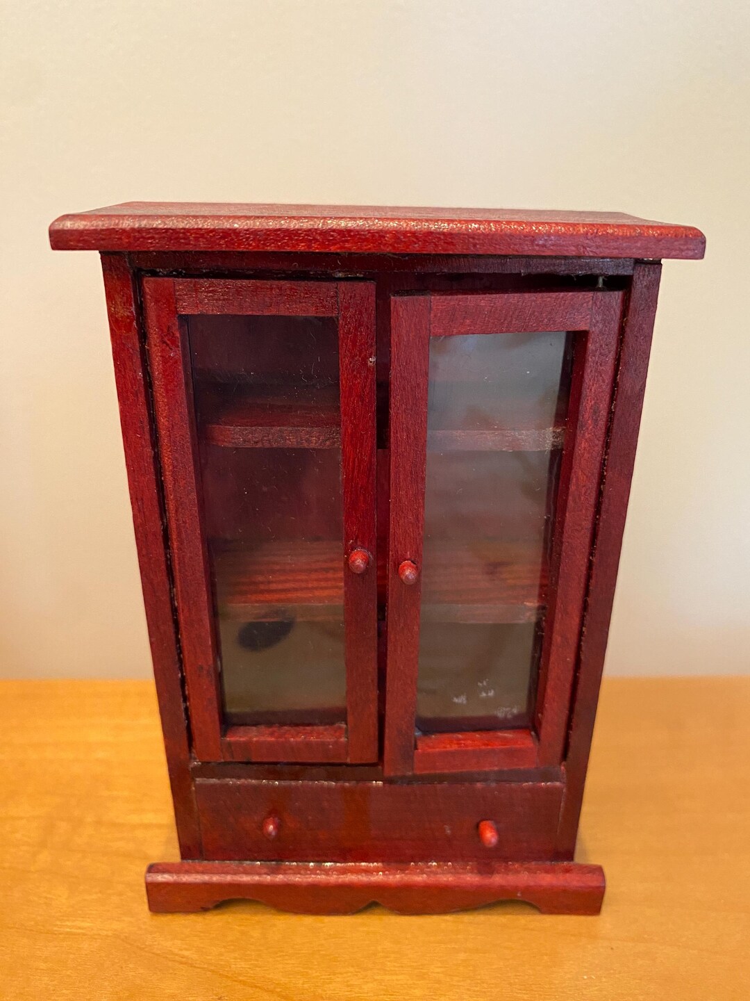 Vintage Dollhouse Wooden Display Case - Dollhouse Furniture - Vintage ...