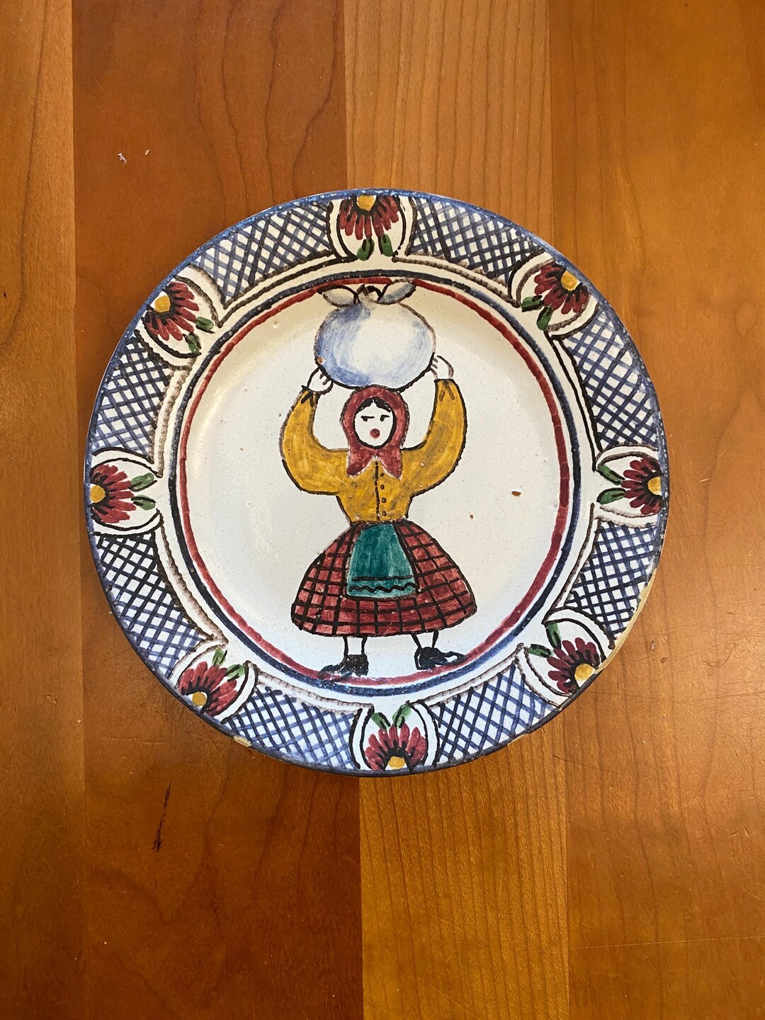 Vintage Portuguese Stoneware Plate - Coimbra Portugal - Vintage Home ...