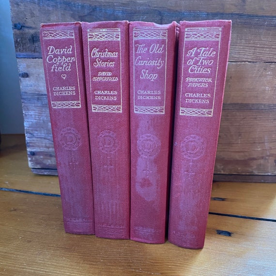 Charles Dickens Bundle of Antique Red Hardcover Books Set of - Etsy