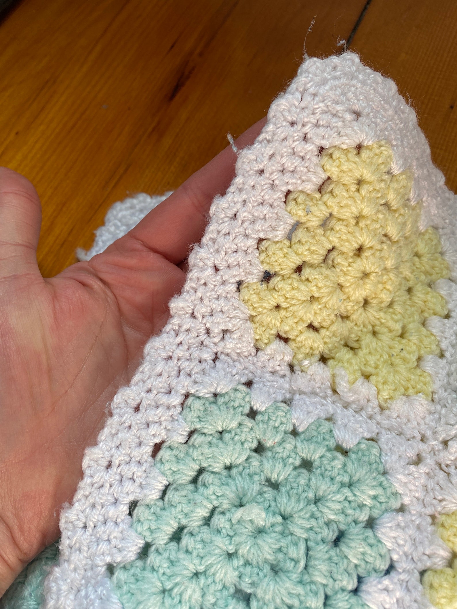 Vintage Handmade Crocheted Afghan - Granny Core Coverlet - 64" X 45 ...
