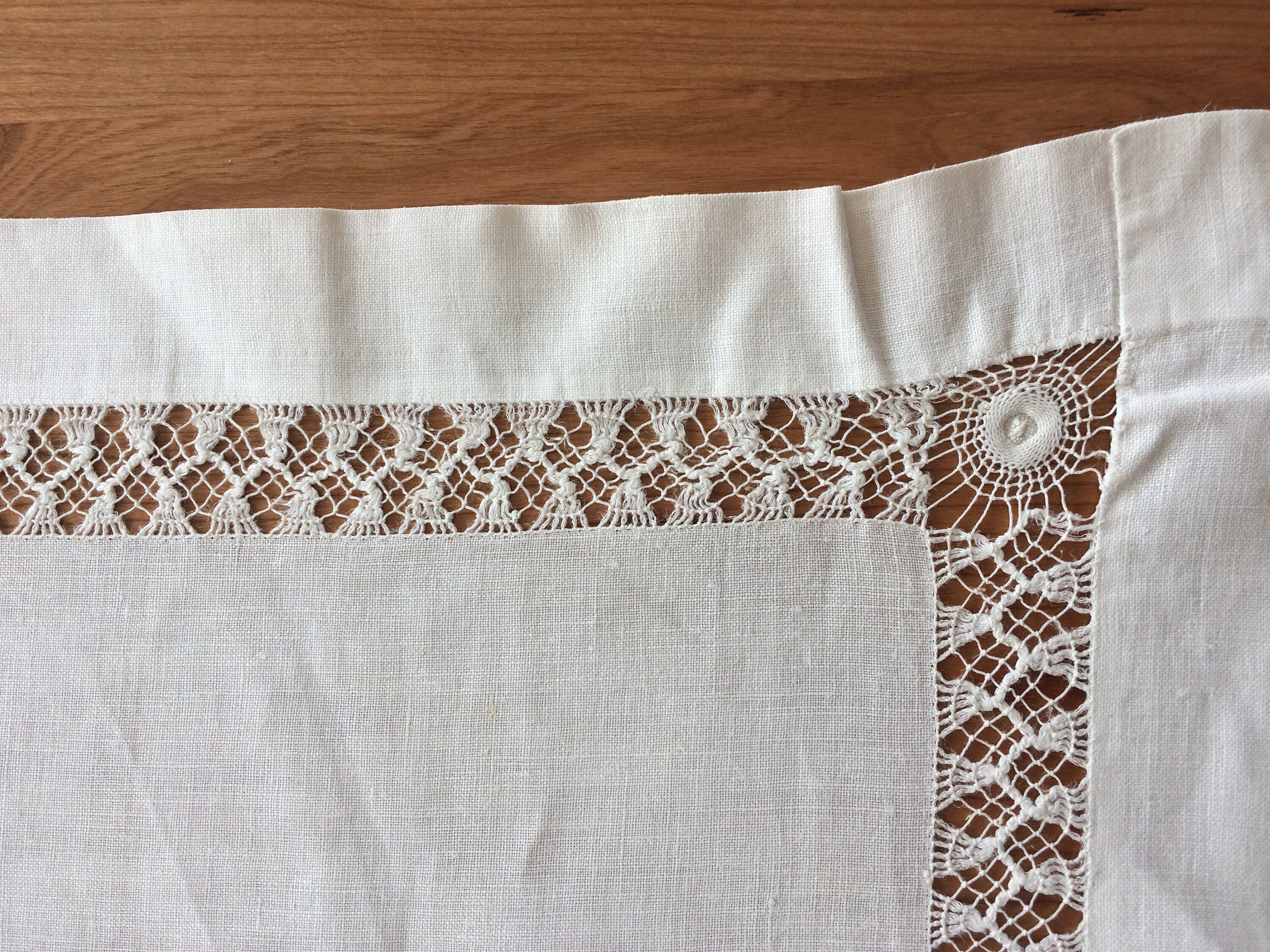 Vintage Linen Square Dresser Scarf With Openwork White Linen Vintage ...