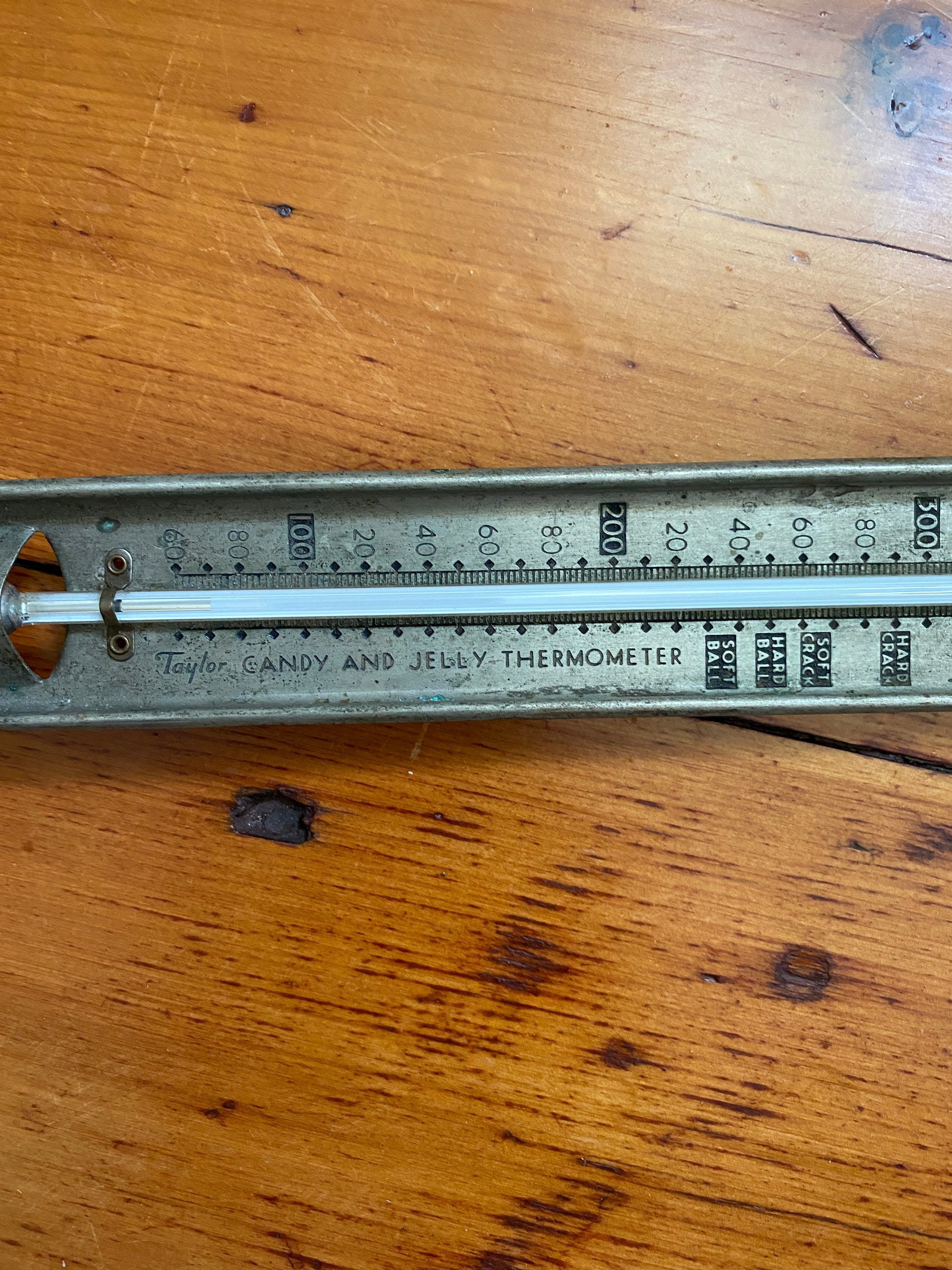 Vintage Taylor Candy and Jelly Thermometer Mint Green Wooden Handle ...