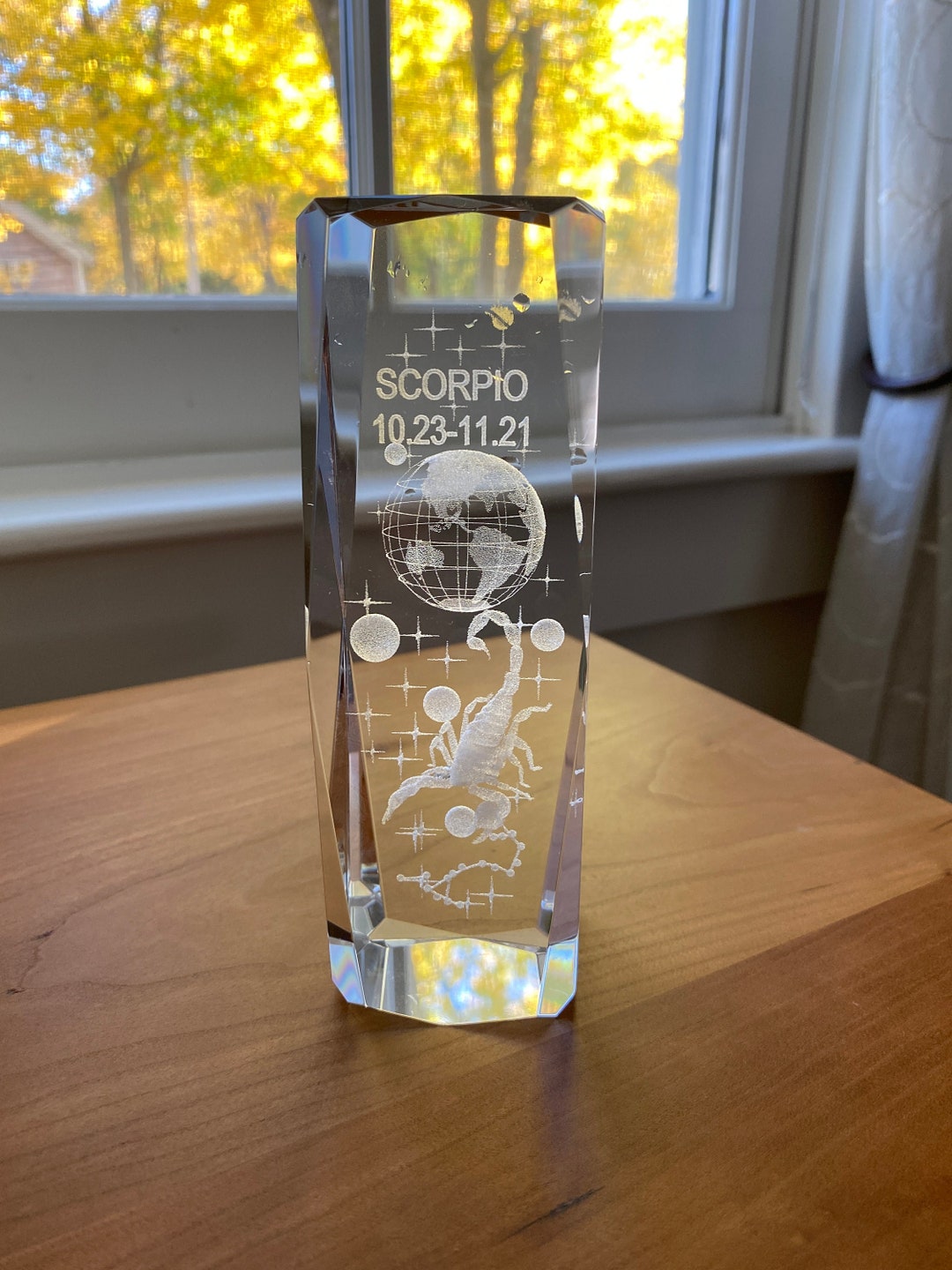 Vintage 3D Laser Engraved Crystal Paperweight - Scorpio - Zodiac - 6 ...