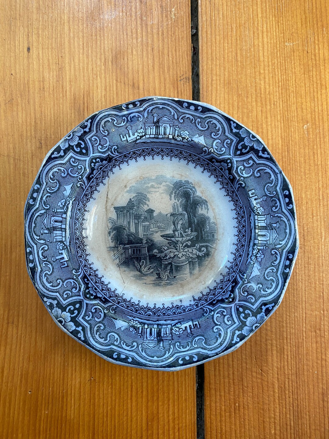 Antique Blue and White China Dish 5 Inch Dish Victorian China Saucer ...