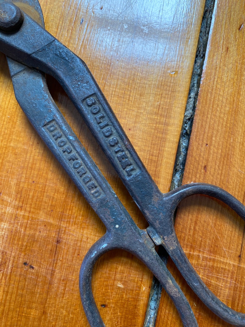 Antique Dropforged Solid Steel Scissors Antique Tools Farmhouse Style ...