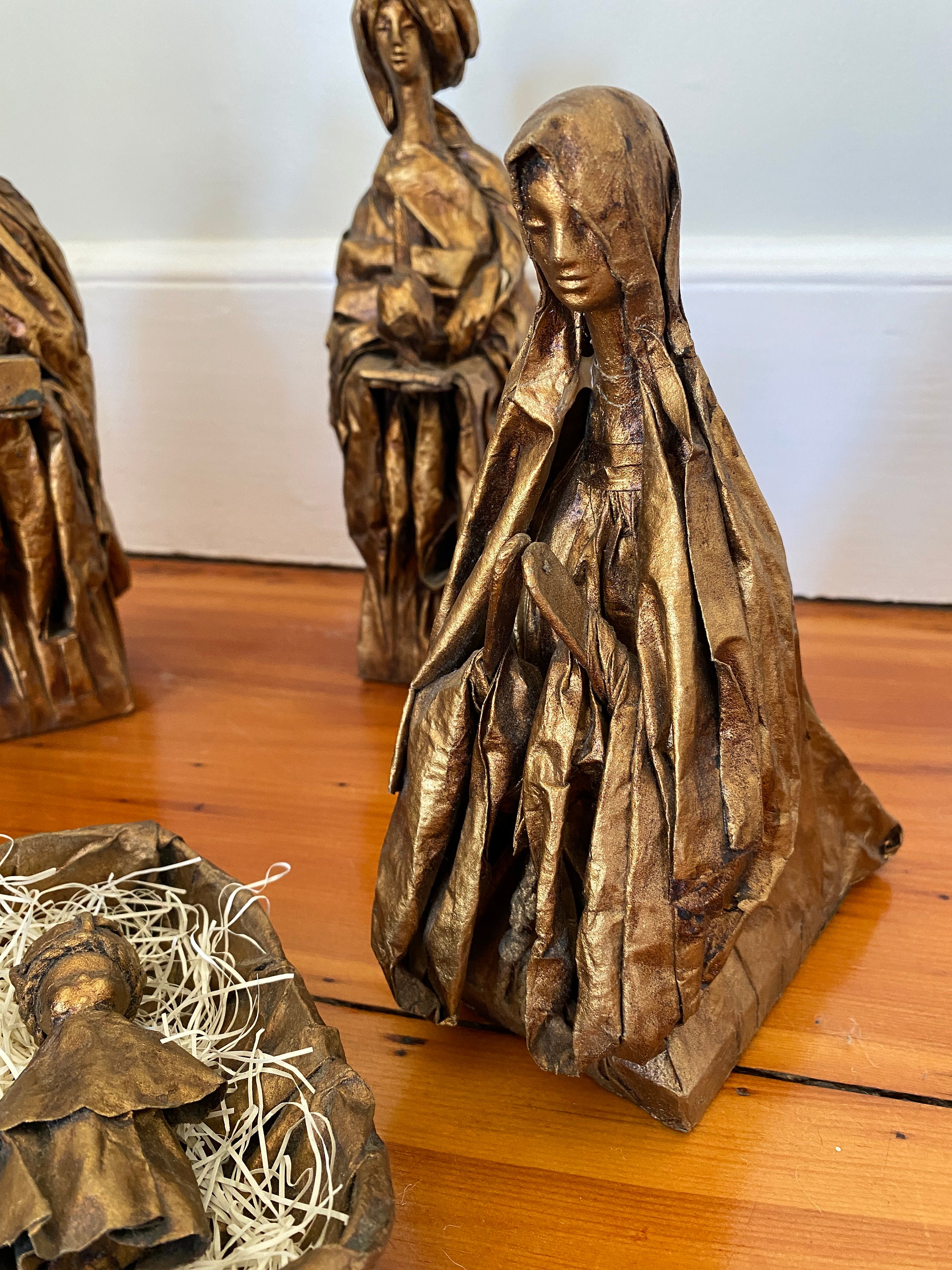 RARE Vintage Paper Mache Creche Scene Made in Mexico Vintage Christmas ...