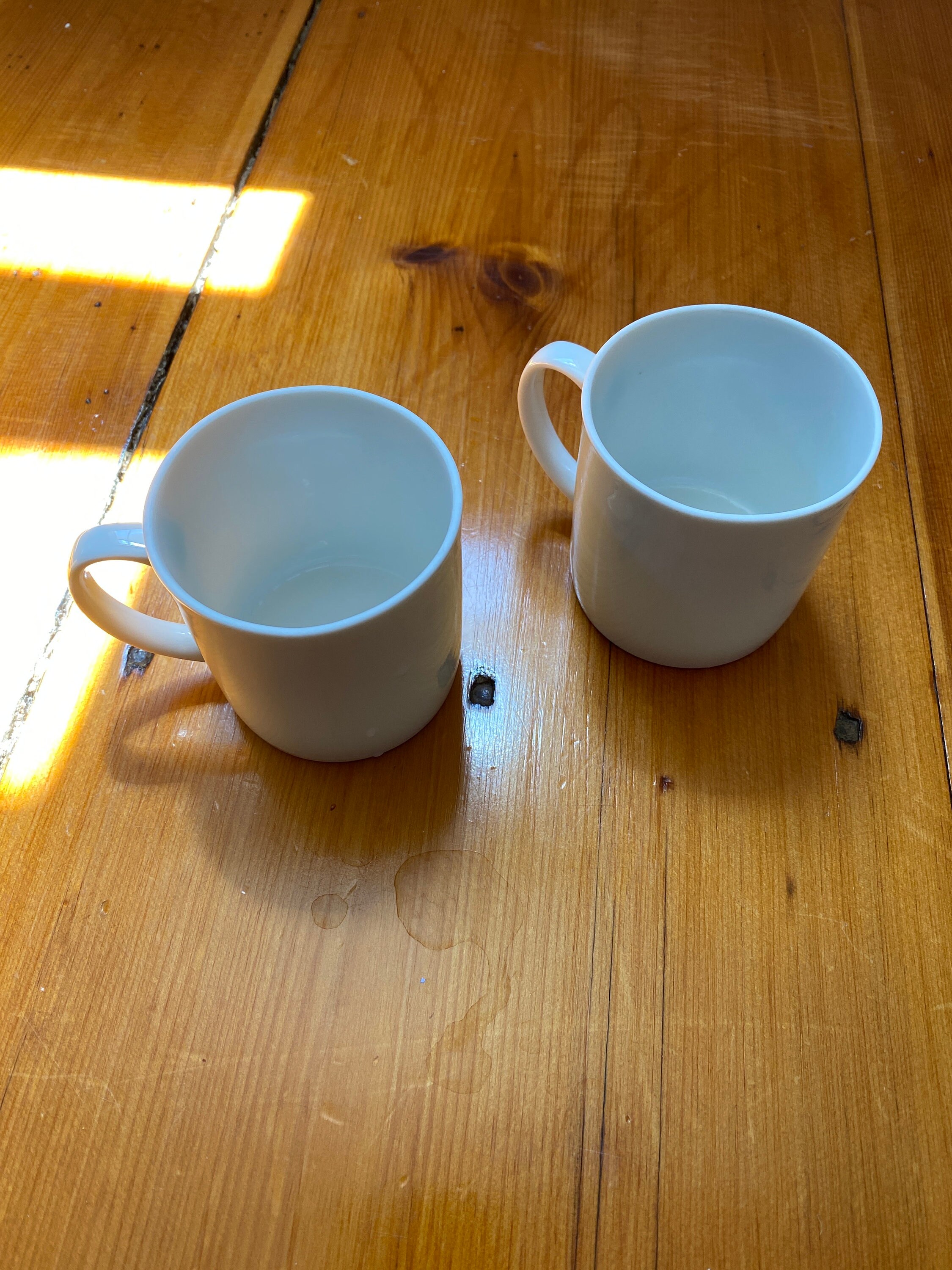 Vintage Fine Bone China White Coffee Mugs Minimalist Style Set of 2 - Etsy
