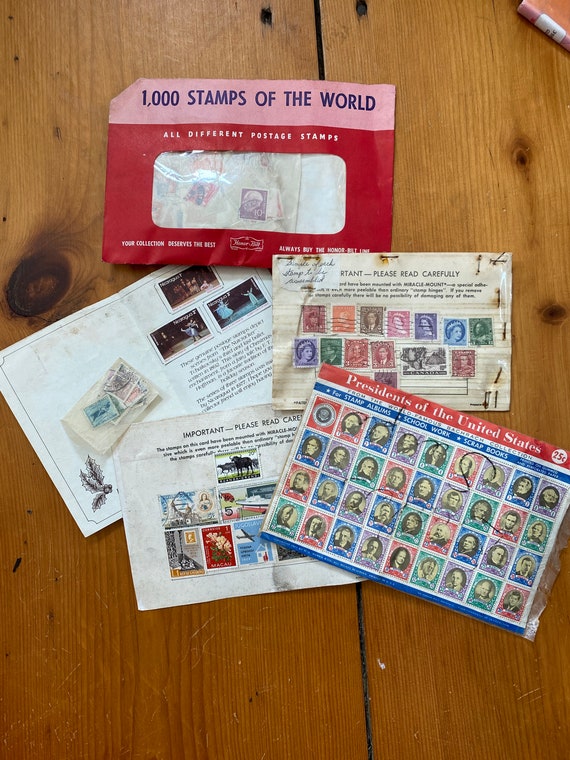 Vintage Postage Stamp Collection Over 1000 Stamps 20th - Etsy