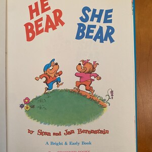 He Bear She Bear by Stan and Jan Berenstain - 1974 Bright-early Books ...