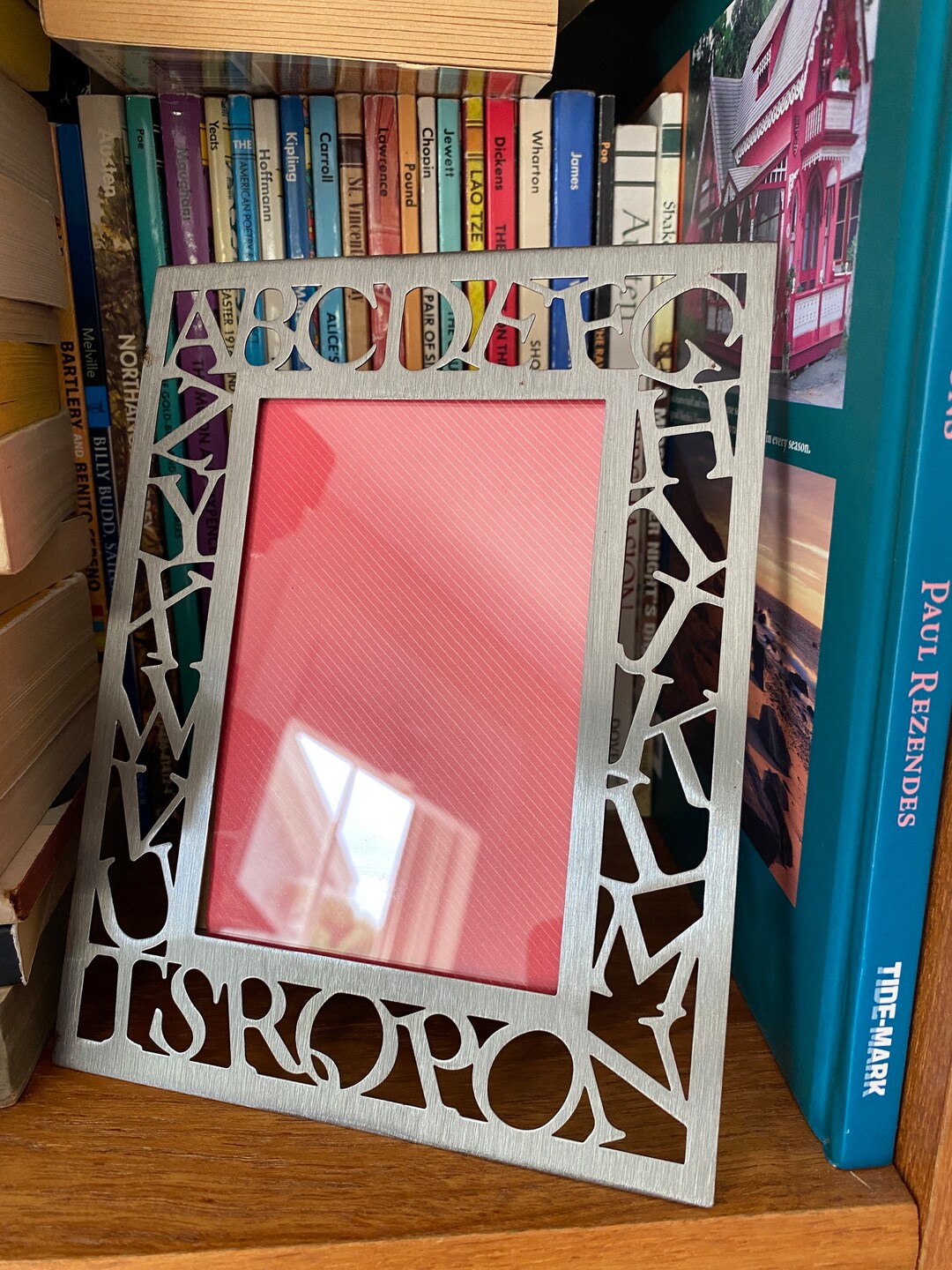 Vintage Brushed Metal Alphabet Frame - Rectangular Picture Frame - Baby ...