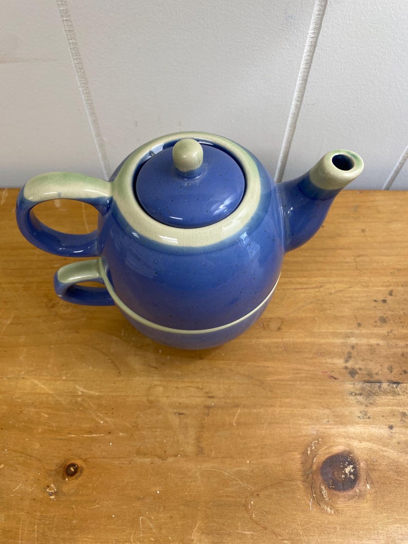 Nantucket Stoneware Stackable Tea Set - Two Piece Set - Single Cup of ...
