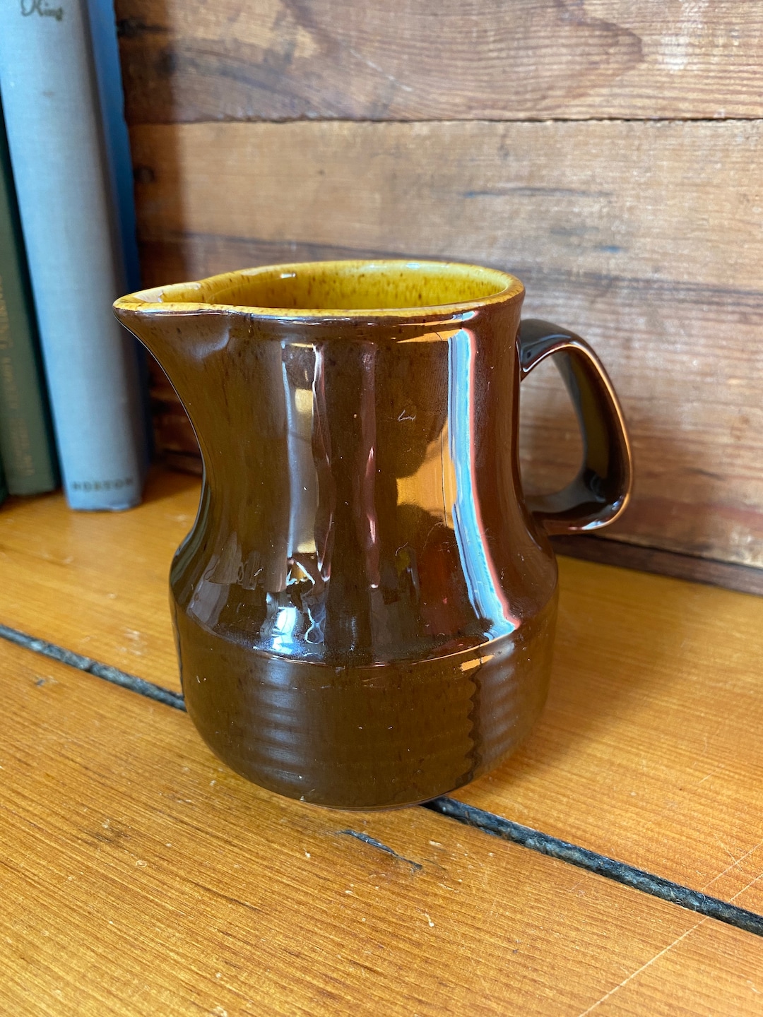 Vintage Brown Ceramic Pitcher - Diner Style - Etsy