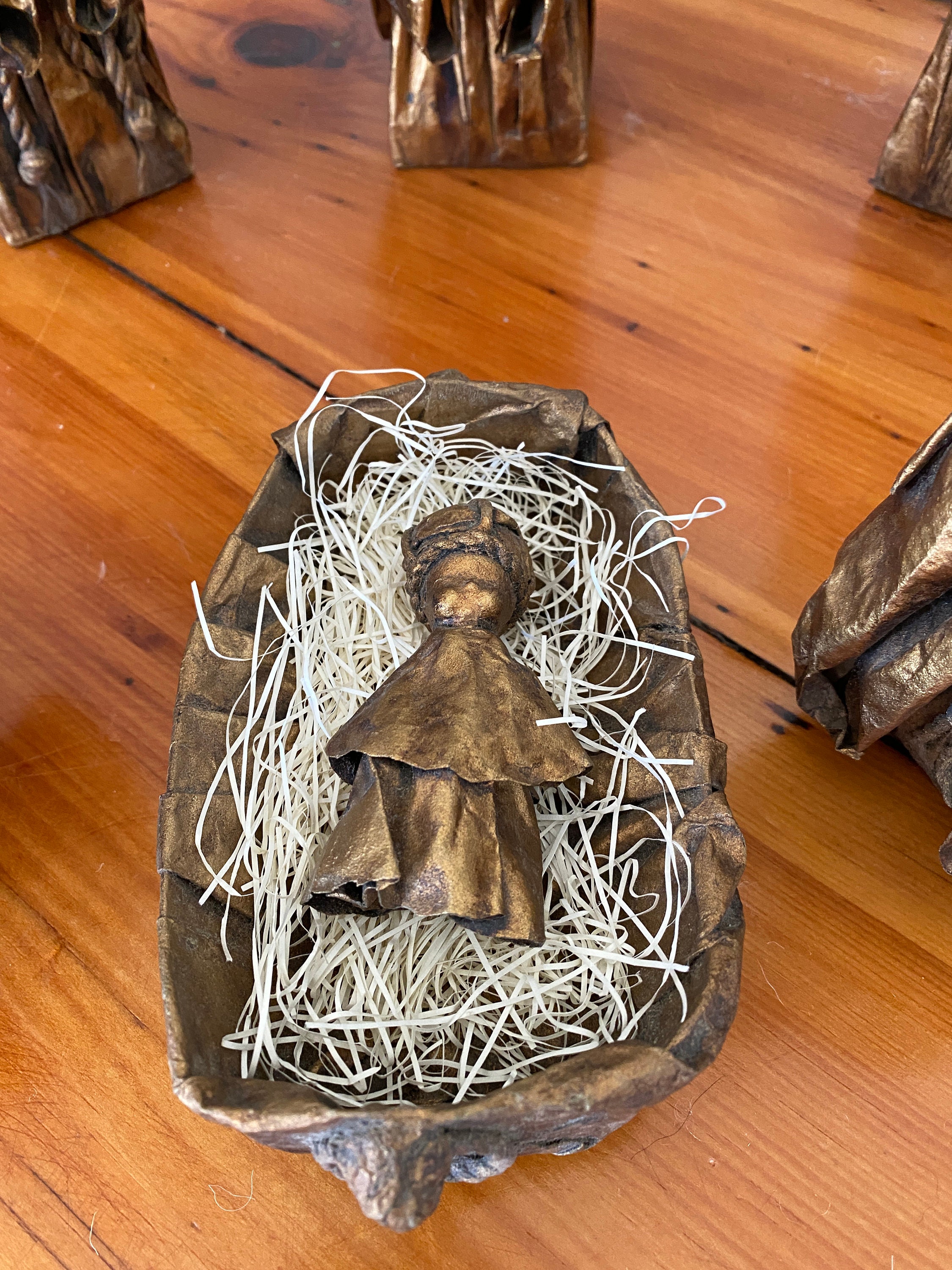 RARE Vintage Paper Mache Creche Scene Made in Mexico Vintage Christmas ...