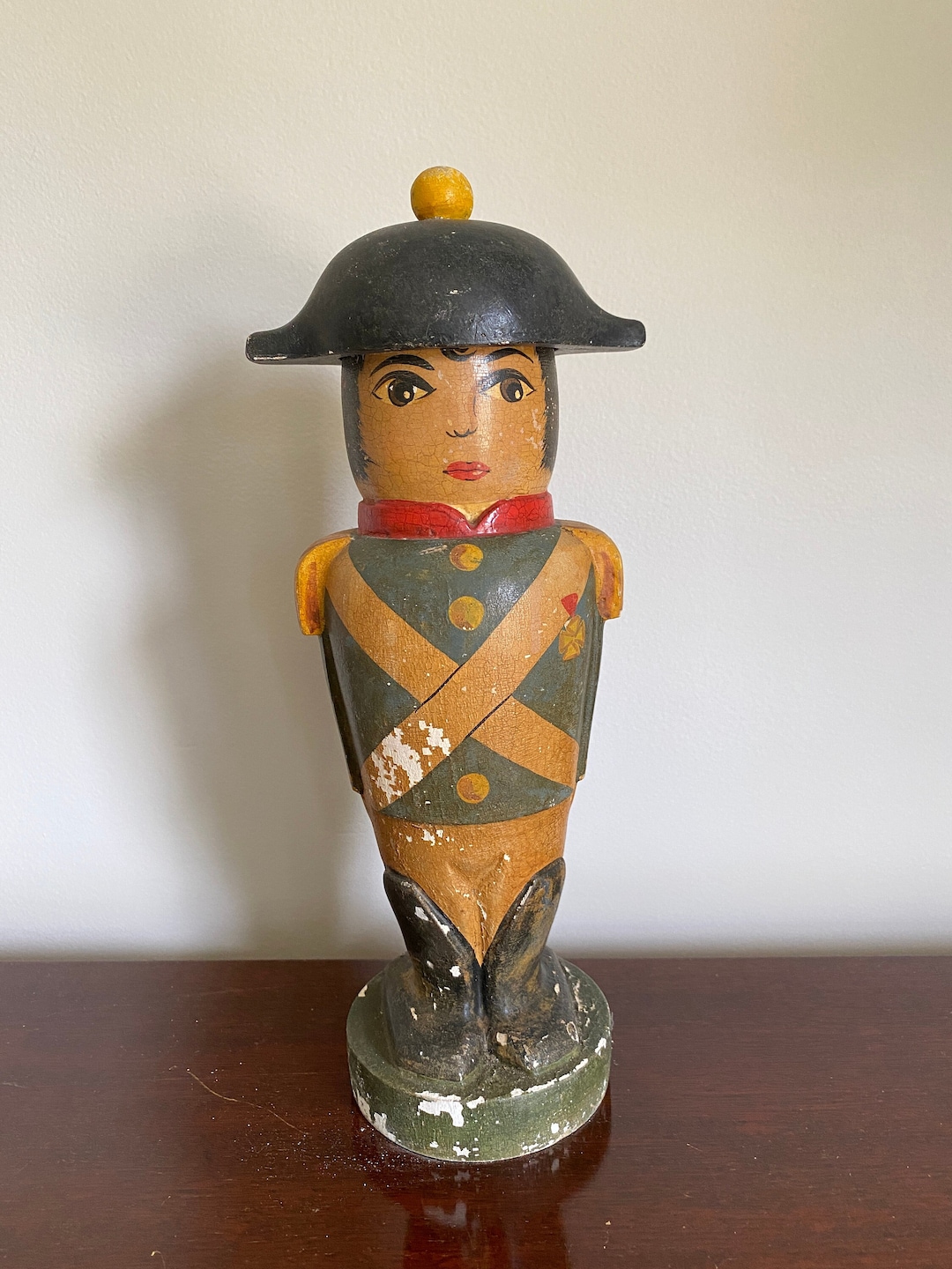 Rare Vintage Bronzini Carved Wood Napoleon Soldier - Made in Italy ...