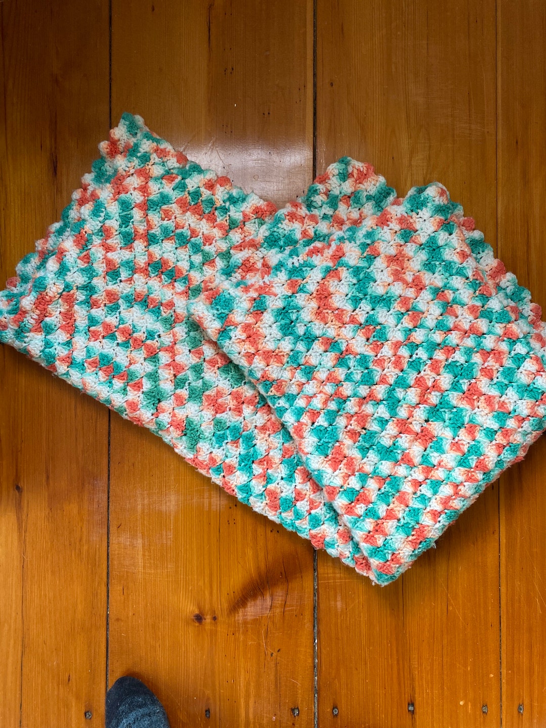 Vintage Handmade Crocheted Afghan - Granny Core Blanket - 58" X 46" - Etsy