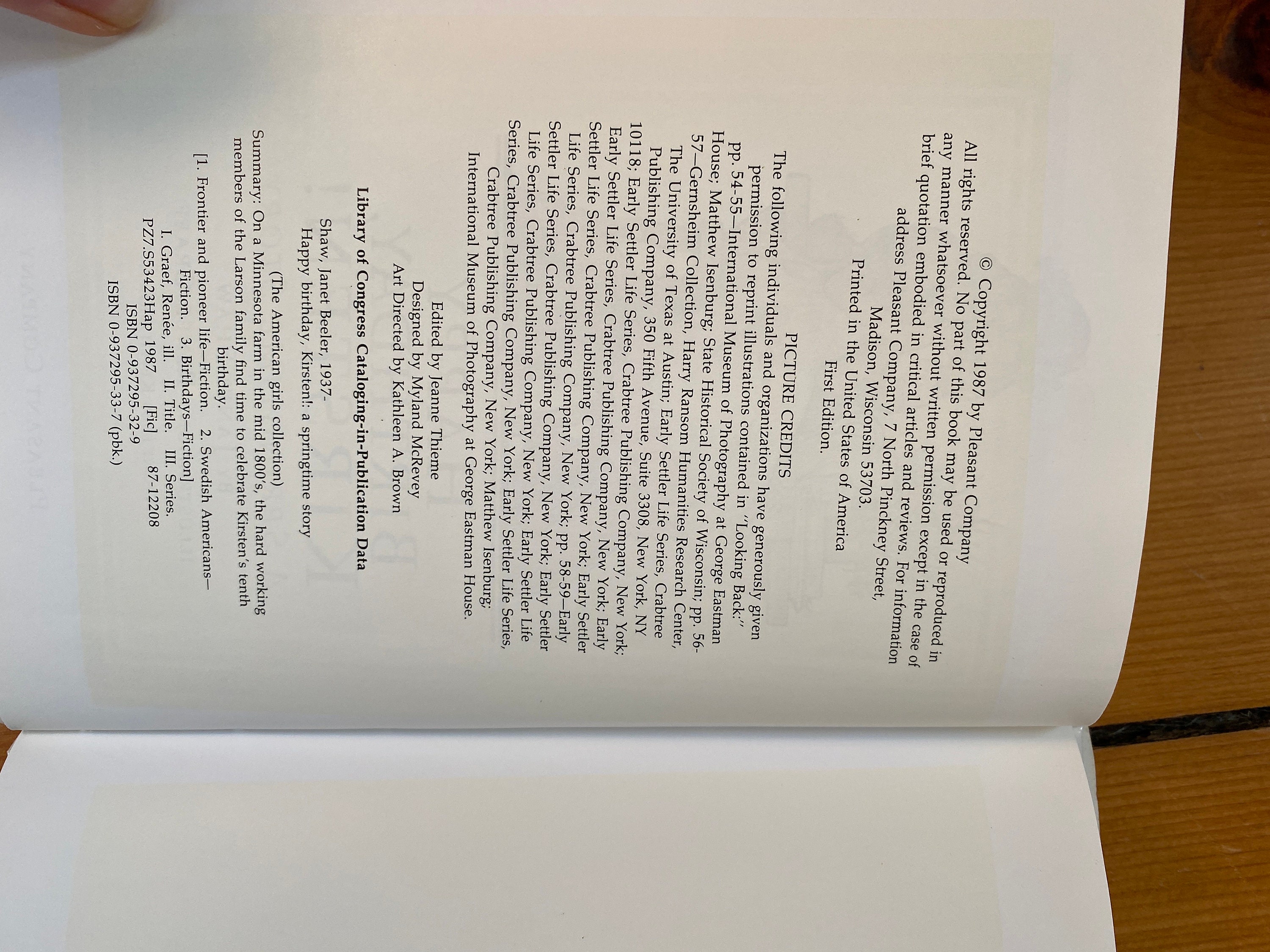 American Girl Kirsten Larson Book Happy Birthday Kirsten - Etsy