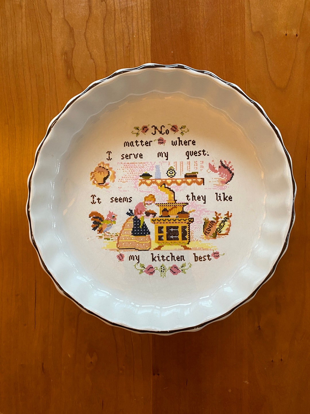 Vintage Sampler Serving Dish - Made in England - Farmhouse Style - Etsy