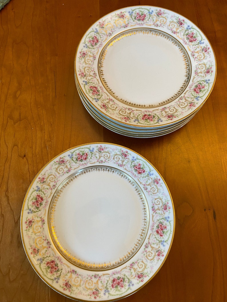 Richard Briggs Co. Boston Roses and Gilt 7.25 Dessert - Etsy