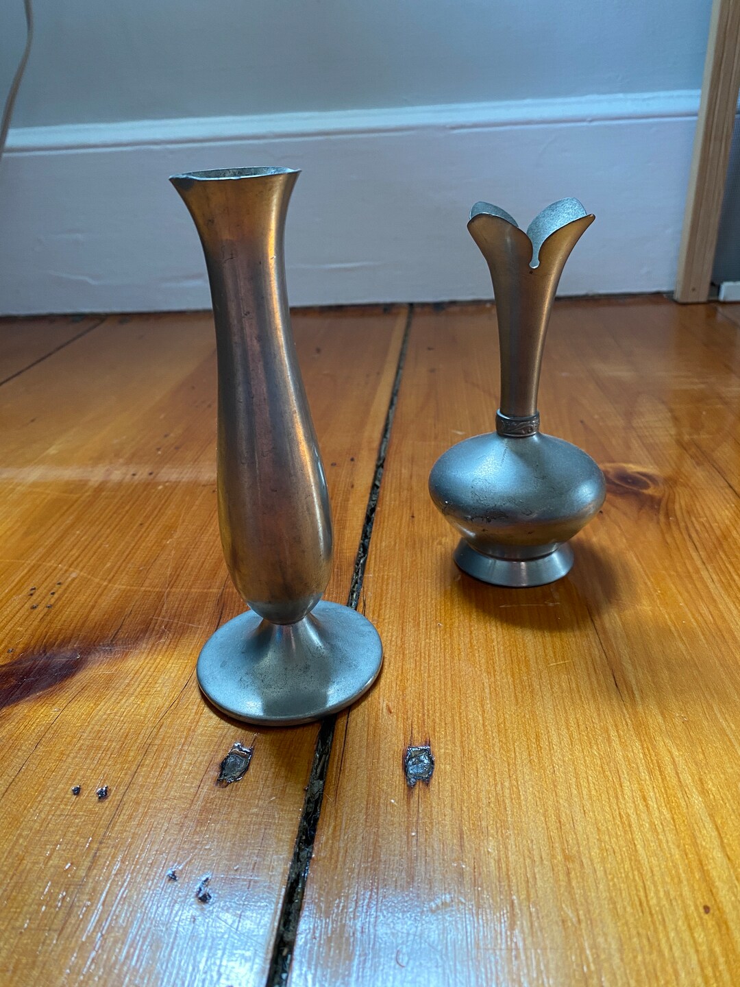 Vintage Pewter Bud Vases - Dutch Pewter - Norwegian Pewter - Set of 2 ...