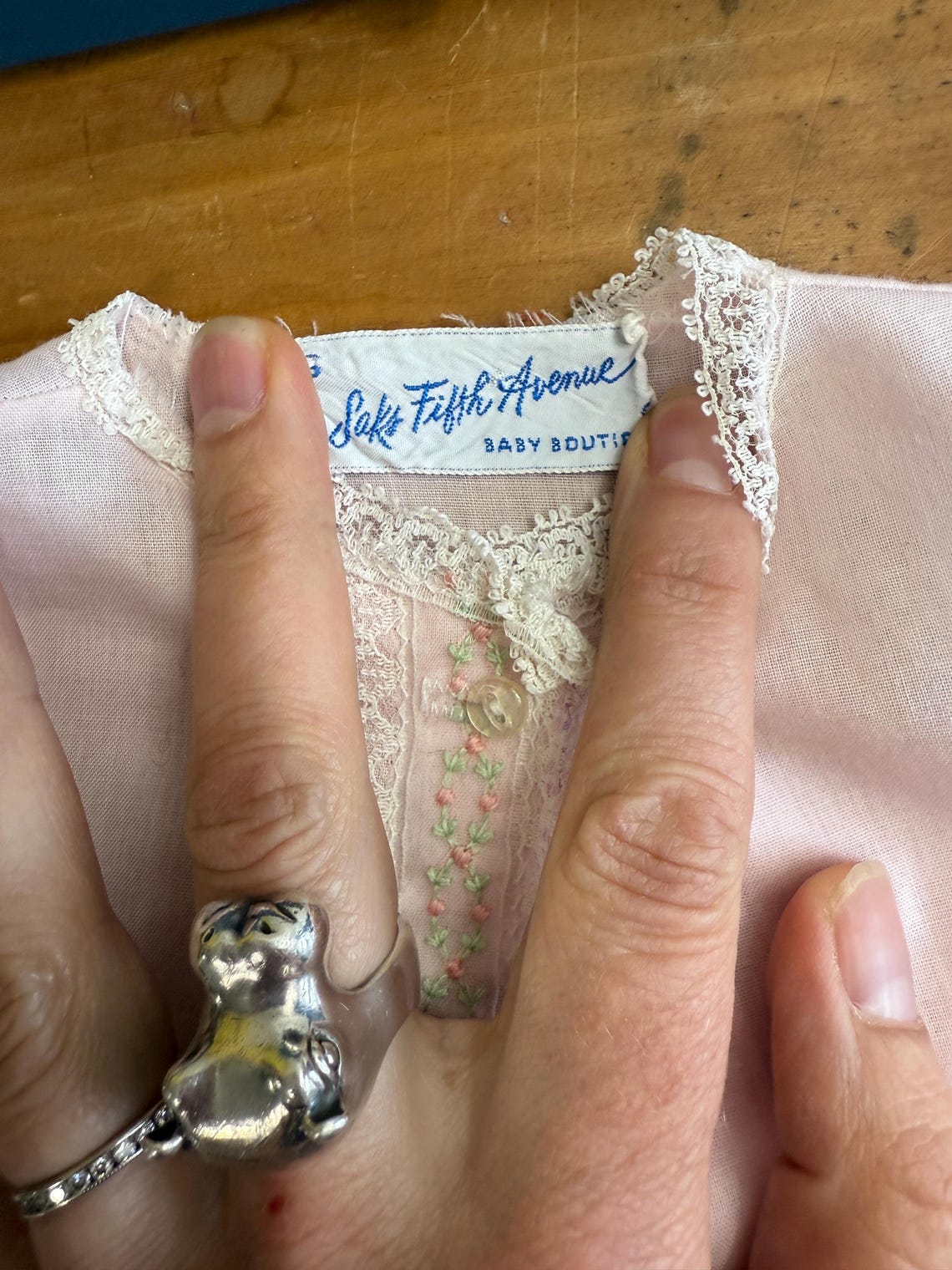 Vintage Saks Fifth Avenue Baby Boutique Pink Shirt - 1960s Baby Clothes ...