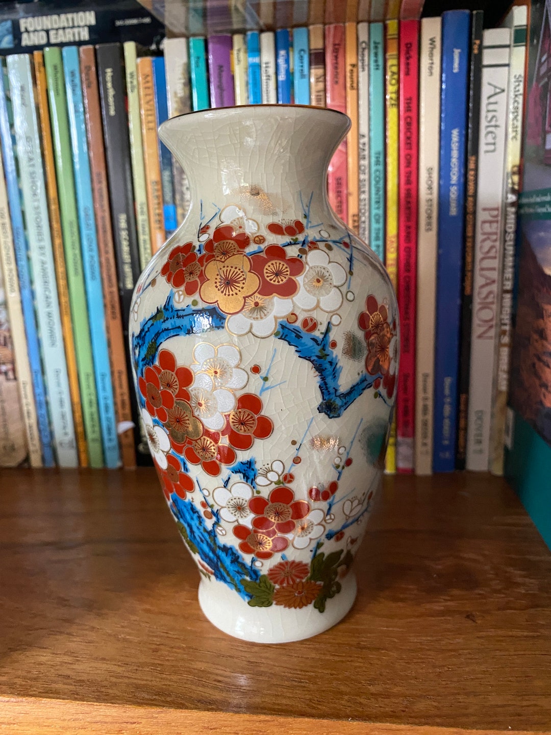 Vintage Sato Gordon Collection Vase - Porcelain Vase - Red White and ...