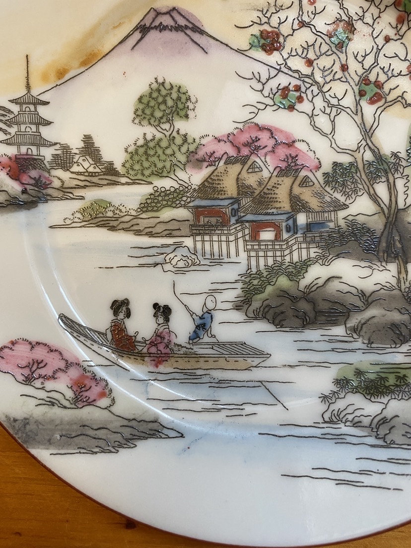 Vintage Hand Painted Japanese Porcelain Plate Hand Painted Made in ...