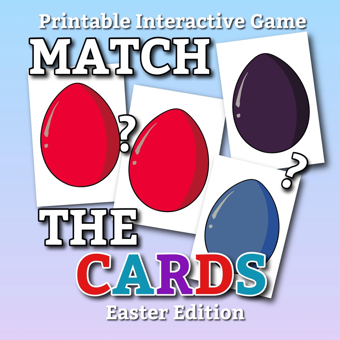 Match the Cards, Printable Interactive Game for Kindergarten ...