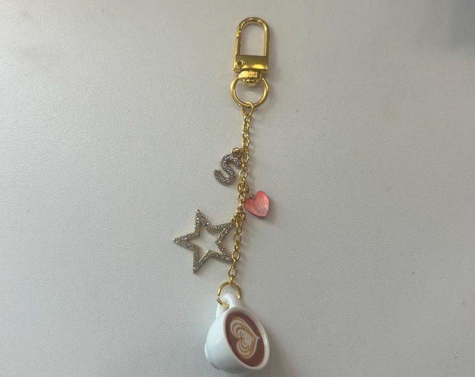 Sabrina Carpenter Inspired Gold Star Espresso Keychain Bag Charm - Etsy