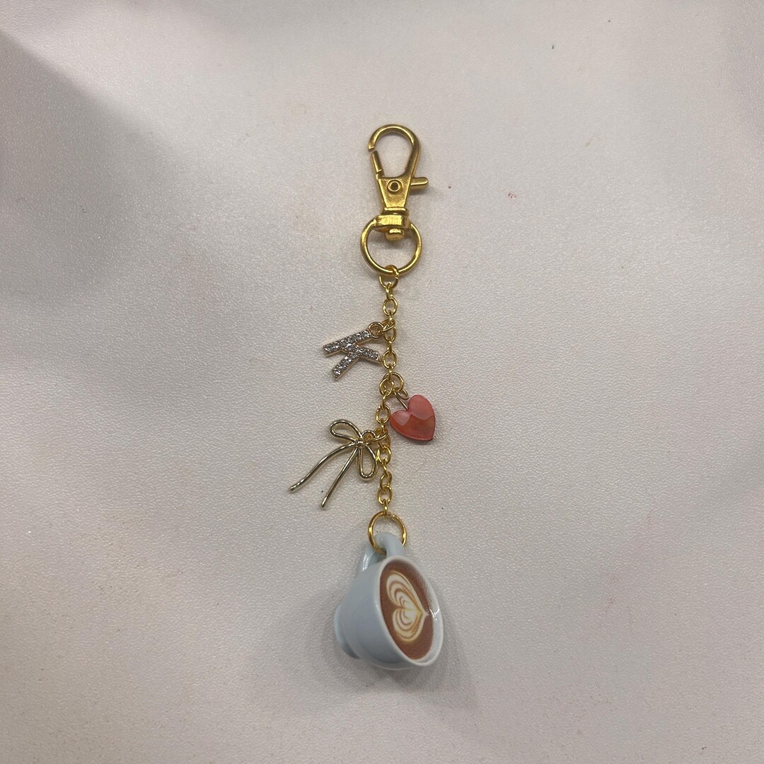 Sabrina Carpenter Inspired Gold Bow Espresso Keychain Bag Charm - Etsy
