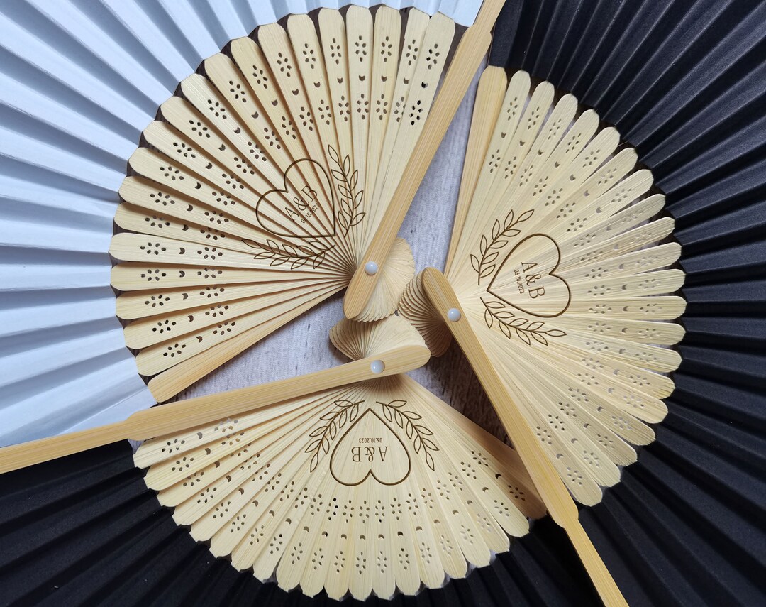 Personalized Wedding Fans, Custom Wedding Fans, Laser Engraved ...