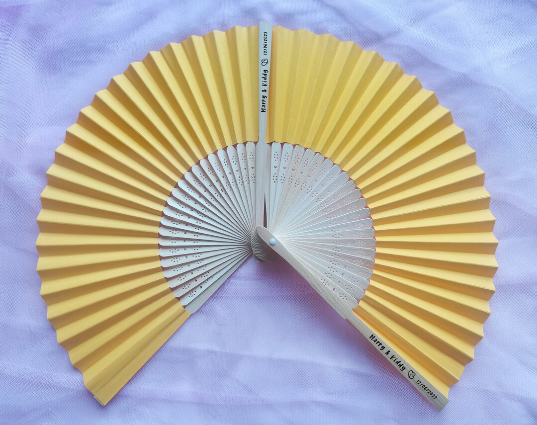 Personalized Custom Handmade Yellow Paper Fan,wedding Gift ...