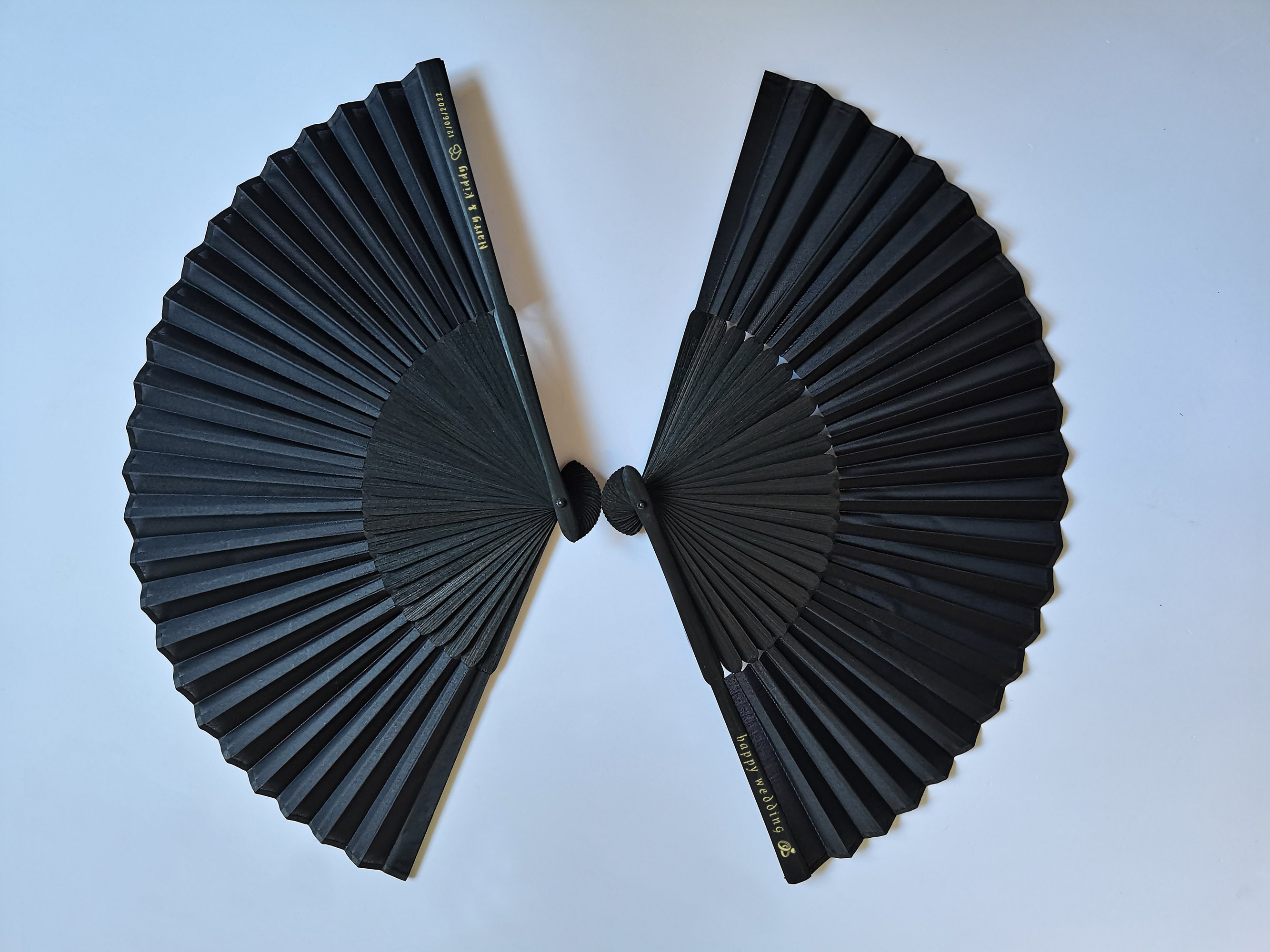 Personalized Fashion Custom Made Handmade Black Silk Fans, Wedding Fan ...
