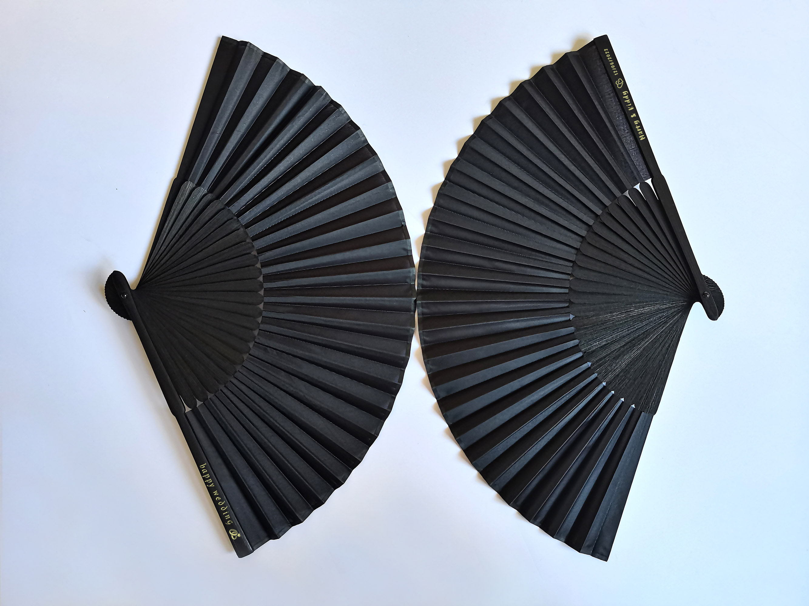 Personalized Fashion Custom Made Handmade Black Silk Fans, Wedding Fan ...