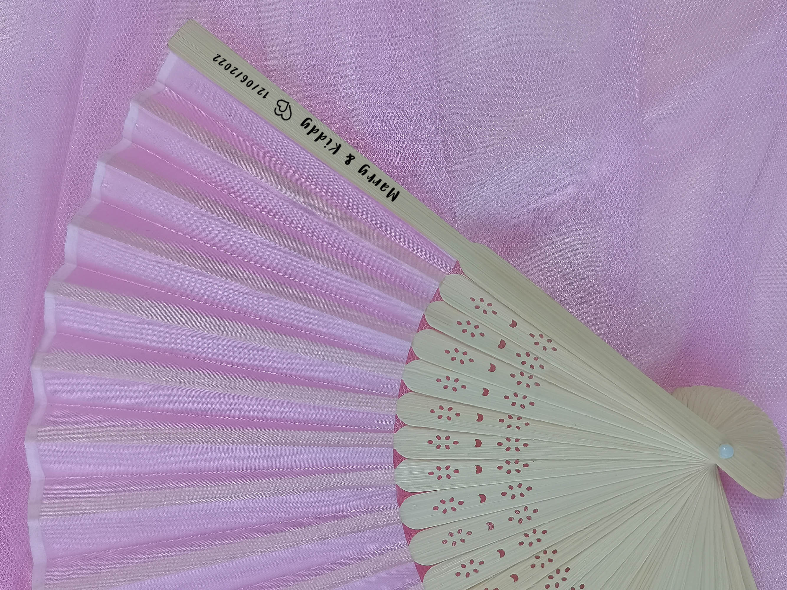 Personalized Wedding Silk Fan,custom Handmade Silk Fan, Pink Fans ...