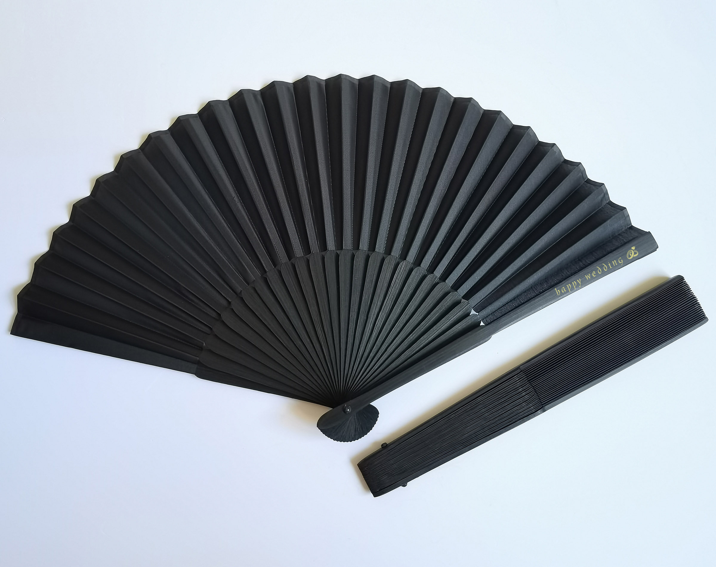 Personalized Fashion Custom Made Handmade Black Silk Fans, Wedding Fan ...