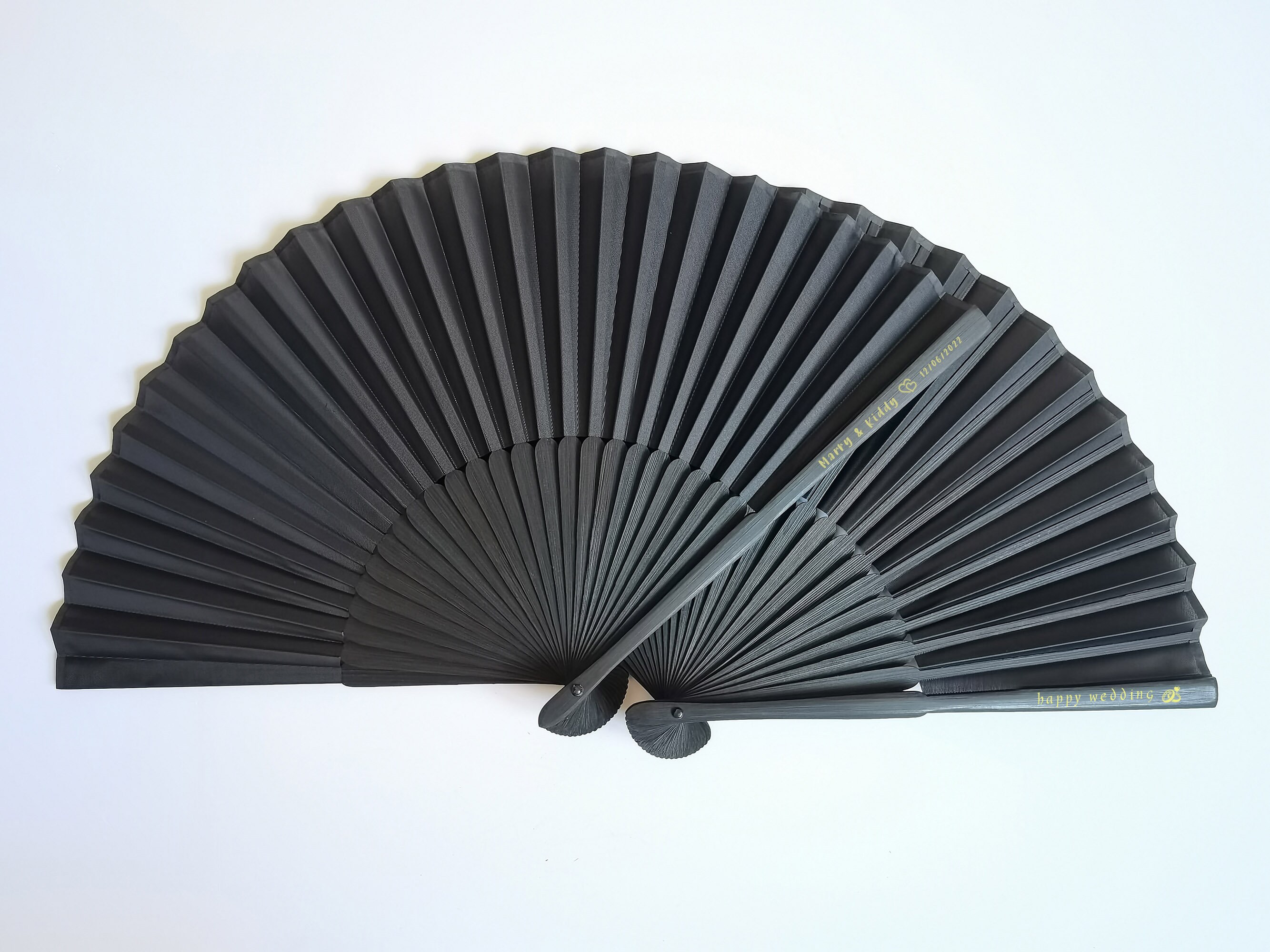 Personalized Fashion Custom Made Handmade Black Silk Fans, Wedding Fan ...